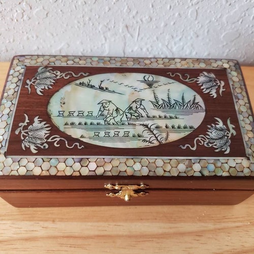 Nacre Mother of Pearl Inlaid Jewelry Box Storage Nacre Chest - Etsy
