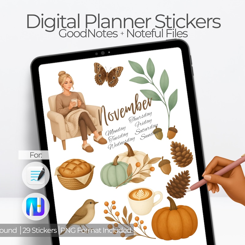 November Stickers Journal - Etsy
