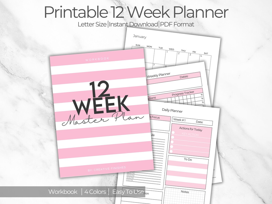 12 Week Planner for the Year | Goal Tracker | PDF Printable Planner| 90 ...