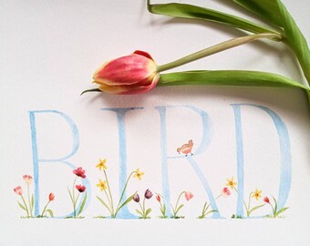 Watercolor Name Art - Etsy