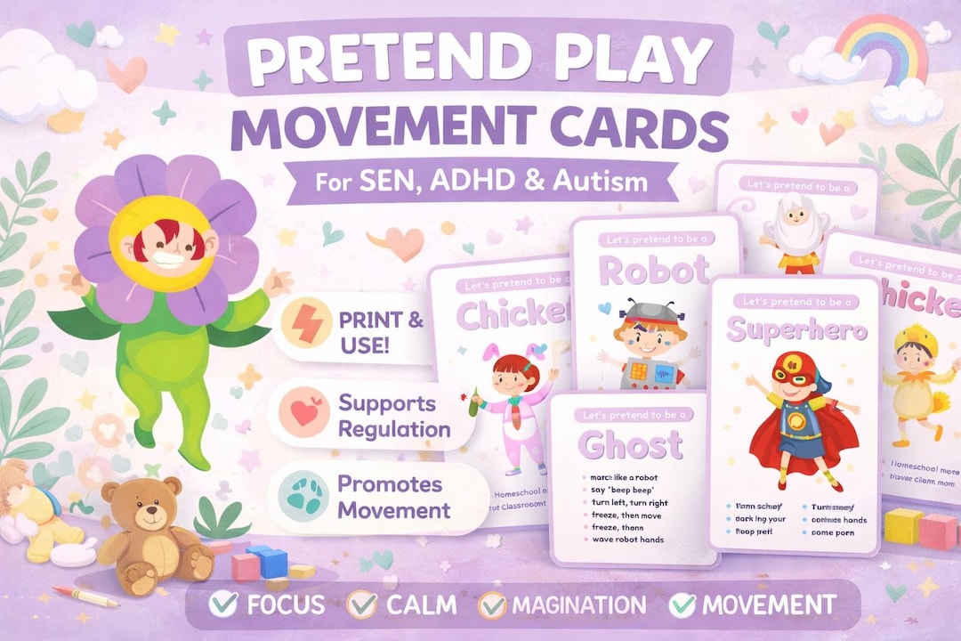 Pretend Play Movement Cards | Kids Movement Activity | SEN ADHD Autism ...