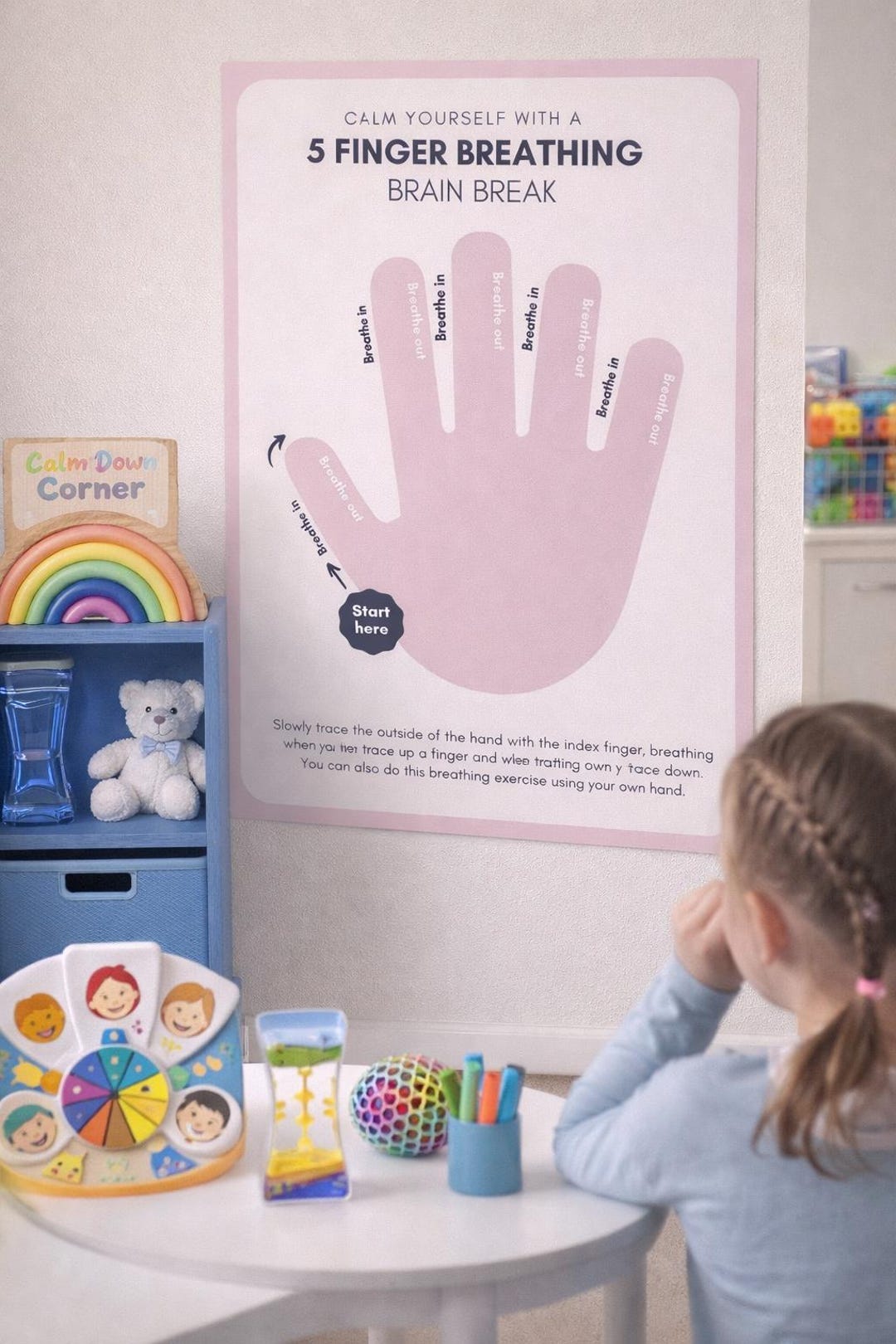 5 Finger Breathing Printable | Calming Corner Poster | Anxiety ...