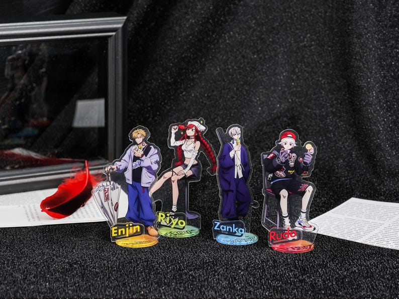 Gachiakuta Enjin, Riyo, Zanka, Rudo 8cm Acrylic Standee Set ...