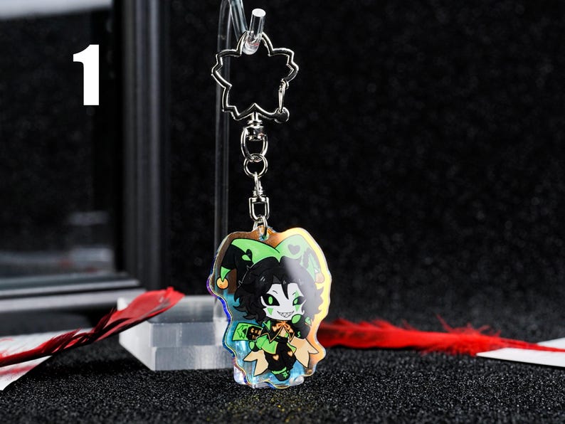 The Freak Circus Pierrot Harlequin Acrylic Keychain Set Iridescent ...