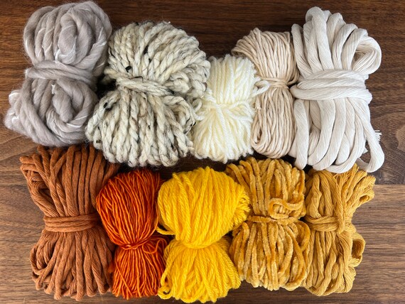 Fiber Pack Mustard Fiber Pack Neutrals Fiber Pack Weaving | Etsy