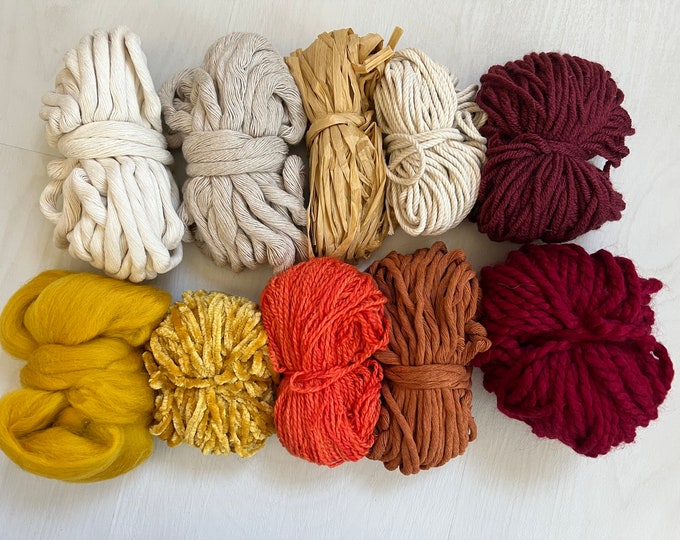 Fiber Pack Mustard, Fiber Pack Neutrals, Fiber Pack, Weaving Pack, Wool ...