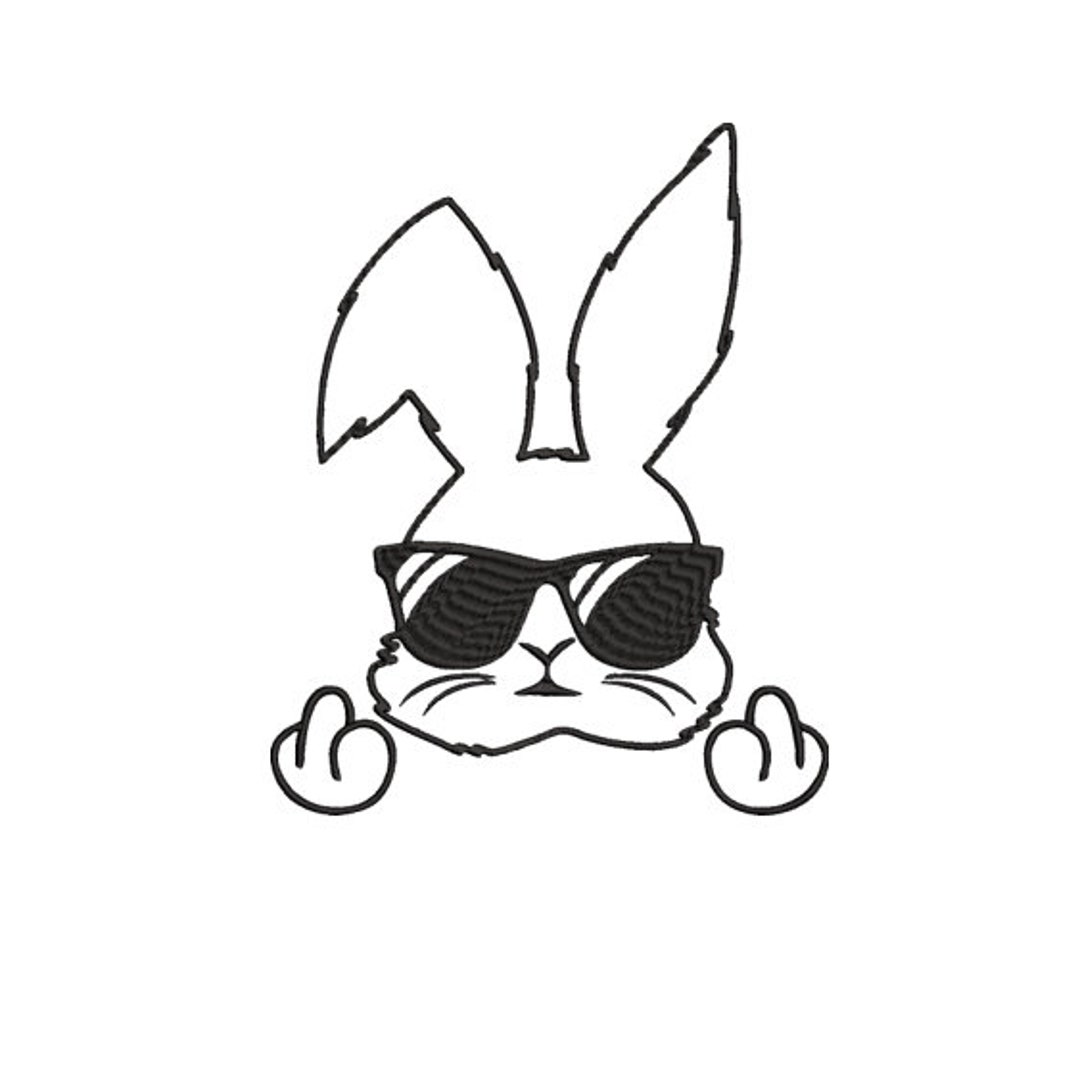 Embroidery File, Download, Funny Easter Bunny Middle Fingers, 6 Sizes ...