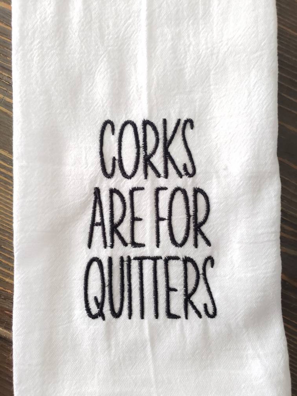 Funny Kitchen Farmhouse Flour Sack Embroidered Towel Corks - Etsy