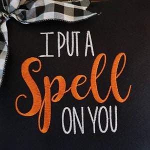 Hocus Pocus Embroidered Pillow Set of 2, I Put a Spell on You and the ...