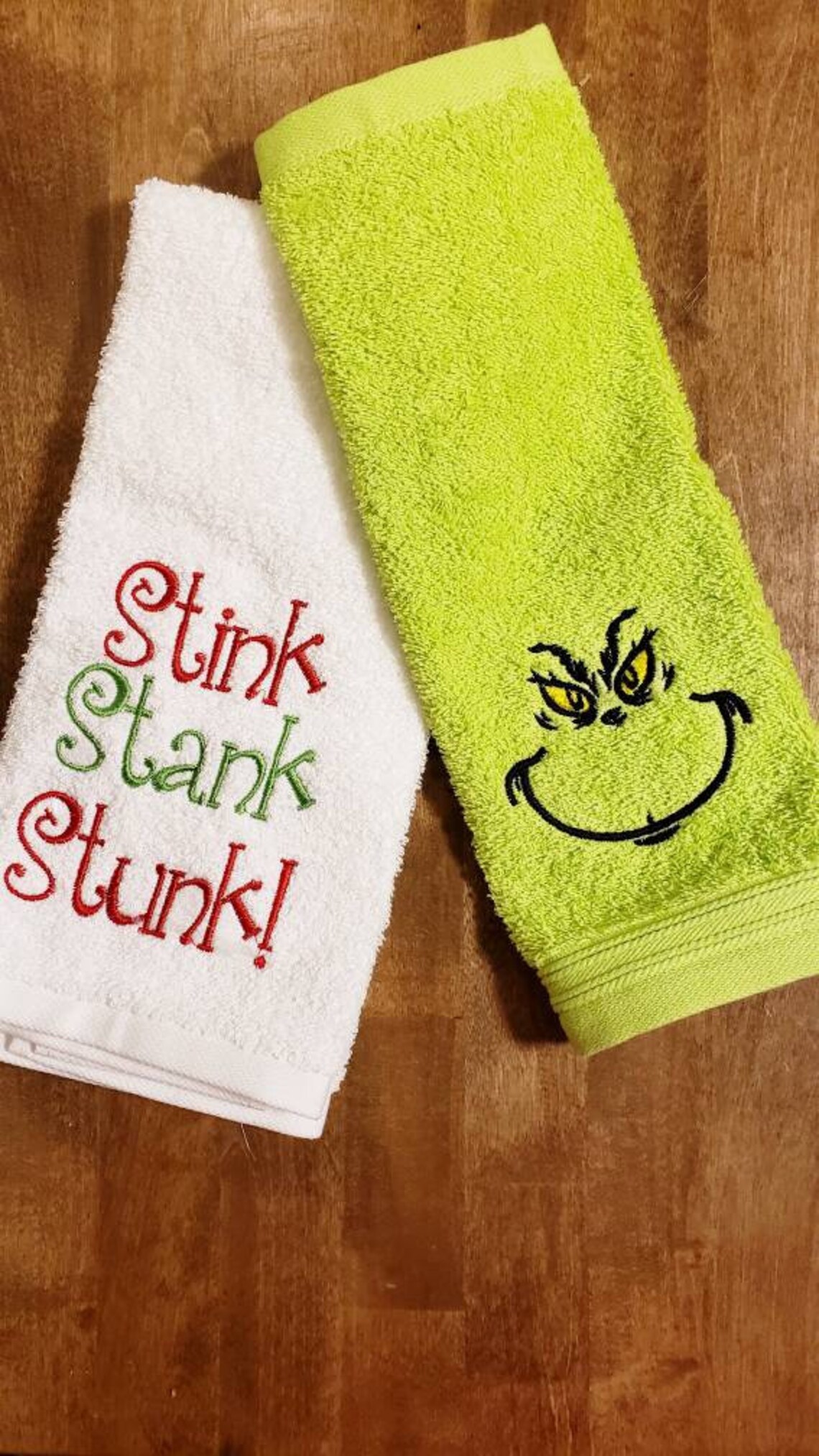 Stink Stank Stunk Hand Towel and Green Grinchy Monster Washcloth Set ...