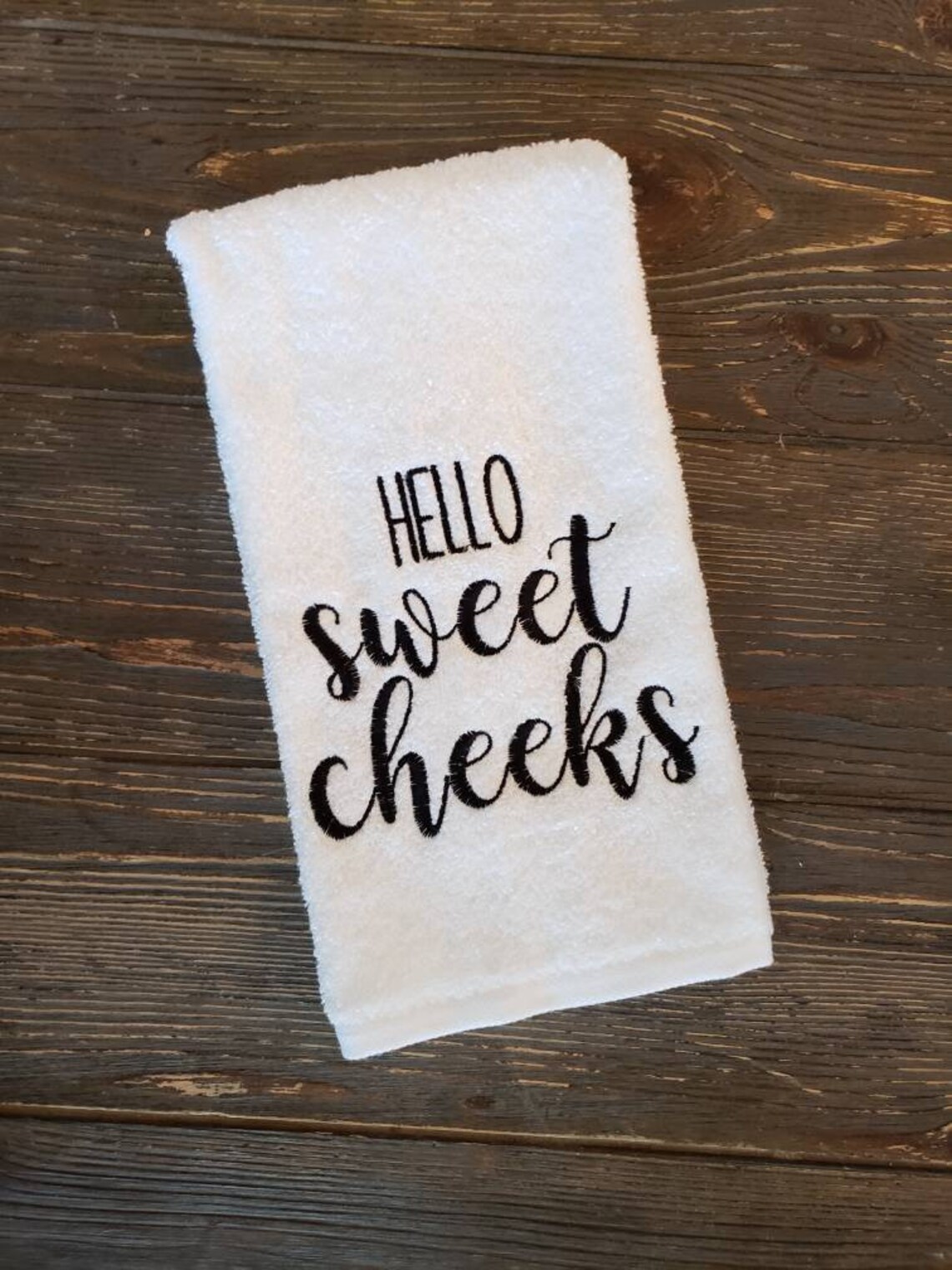 Cute Embroidered Hand Towel for the Bathroom Hello Sweet - Etsy