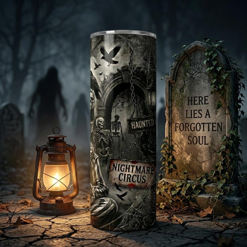 Spooky Halloween Tumbler Wrap PNG | Horror Inspired Gothic Skeleton ...