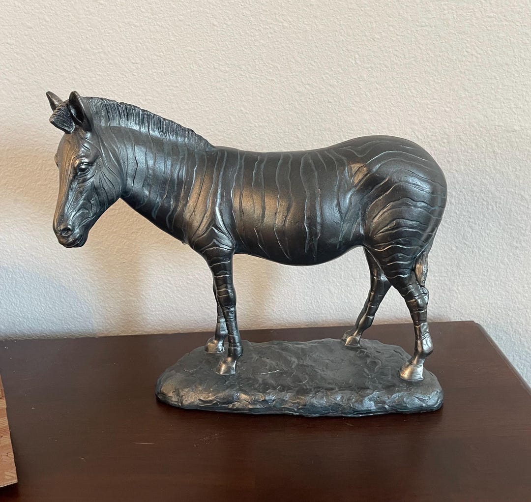 Resin Dark Gray Zebra Figurine, 10-1/2” X 12” Appx. - Etsy