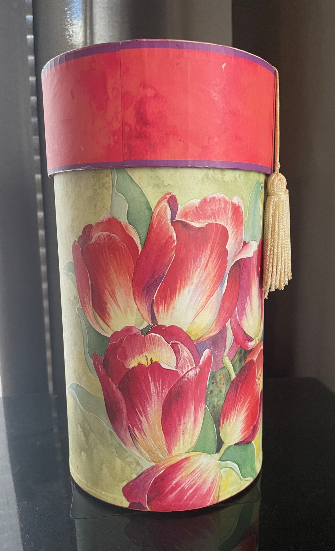 Vintage Punch Studio Cylinder Shaped Box, Approximately 4-3/4” X 8-1/2 ...