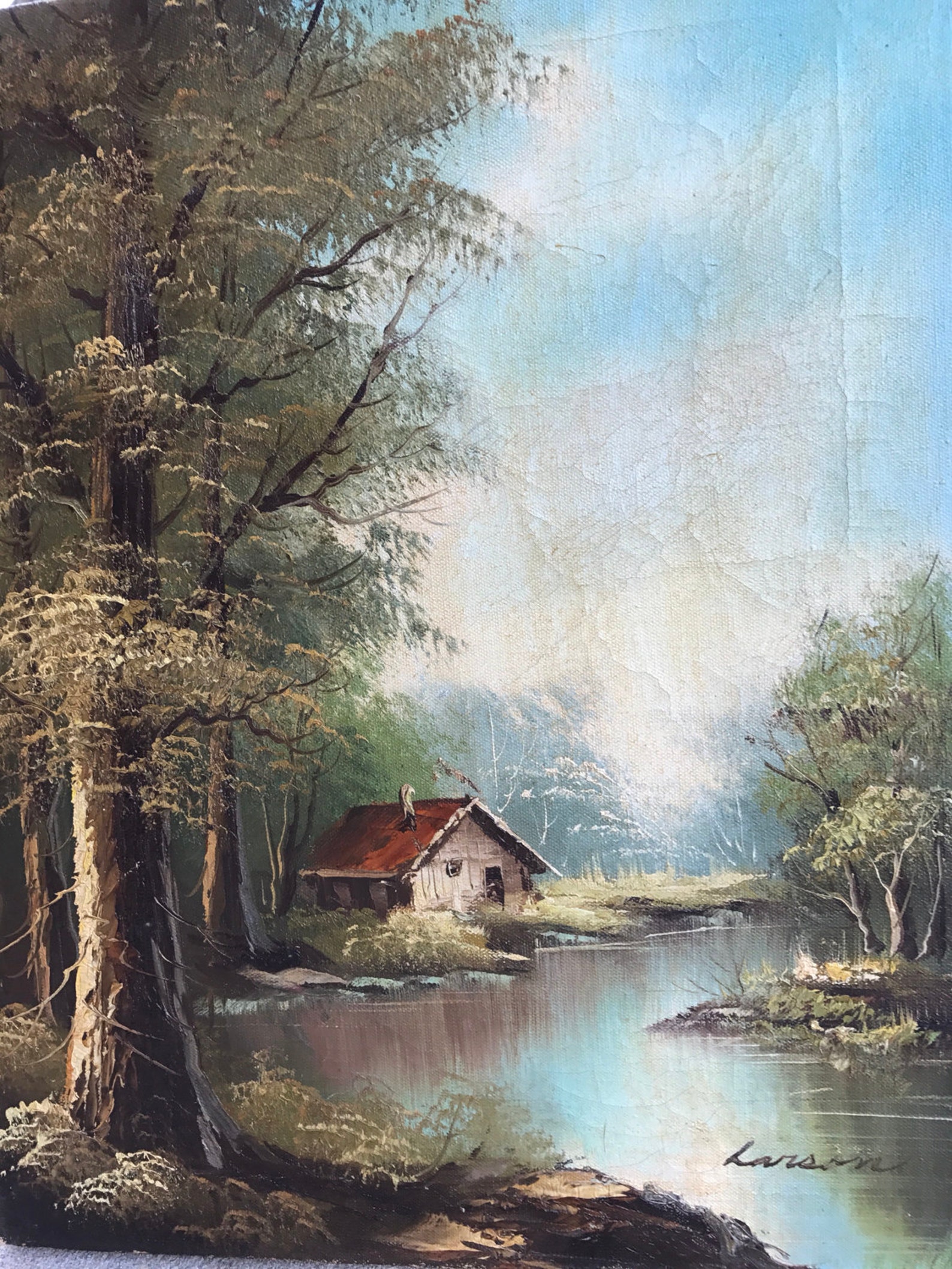 Vintage Larson oil painting...16 x 20 | Etsy