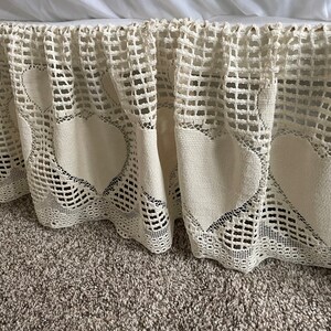 Twin Bed Crocheted Hearts Dust Ruffle - Etsy