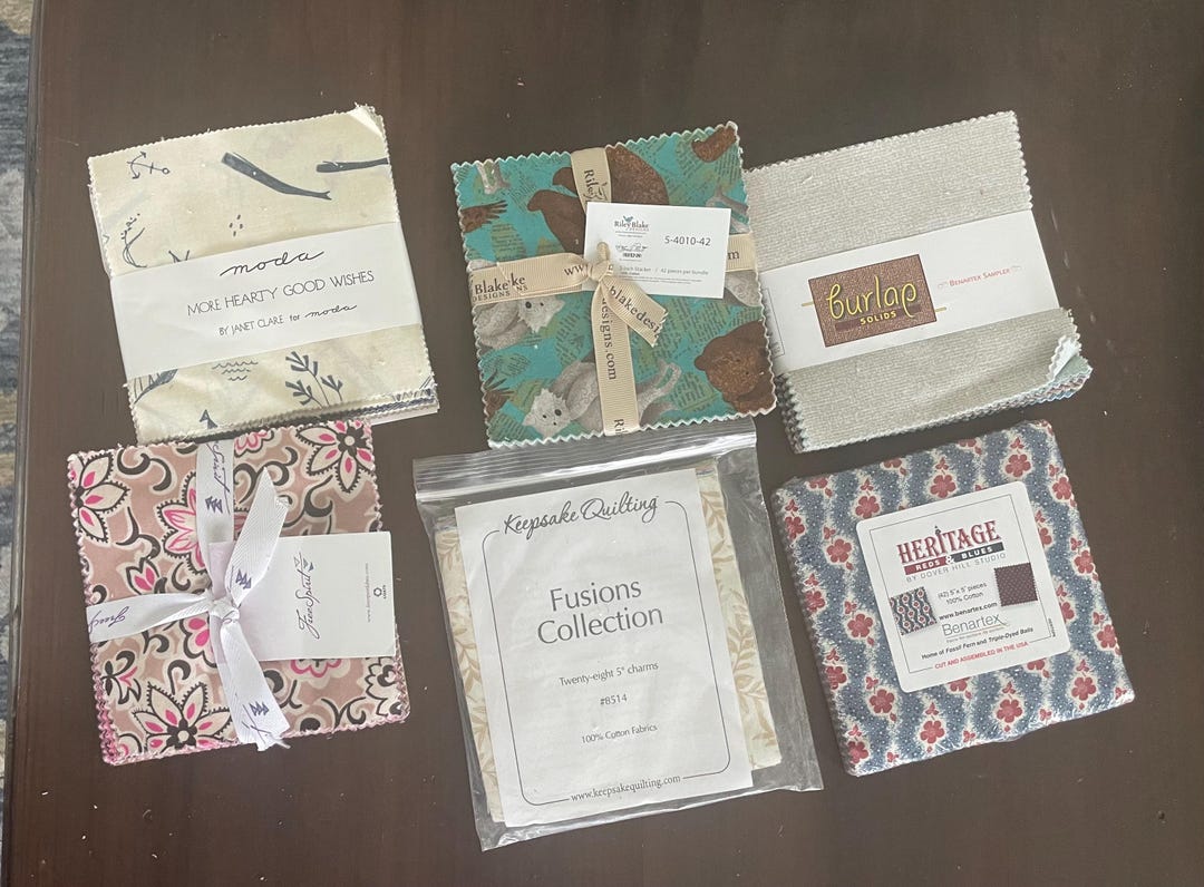 Six 5” Bundles of Squares, 5 Are 42 in the Pack & 1, the Keepsake ...