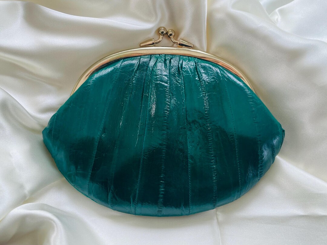 Eel Skin Small Purse With Coin Pouch Inside, 5-1/2 X 7” - Etsy
