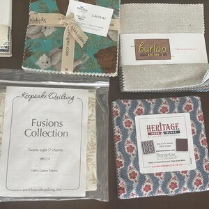 Six 5” Bundles of Squares, 5 Are 42 in the Pack & 1, the Keepsake ...