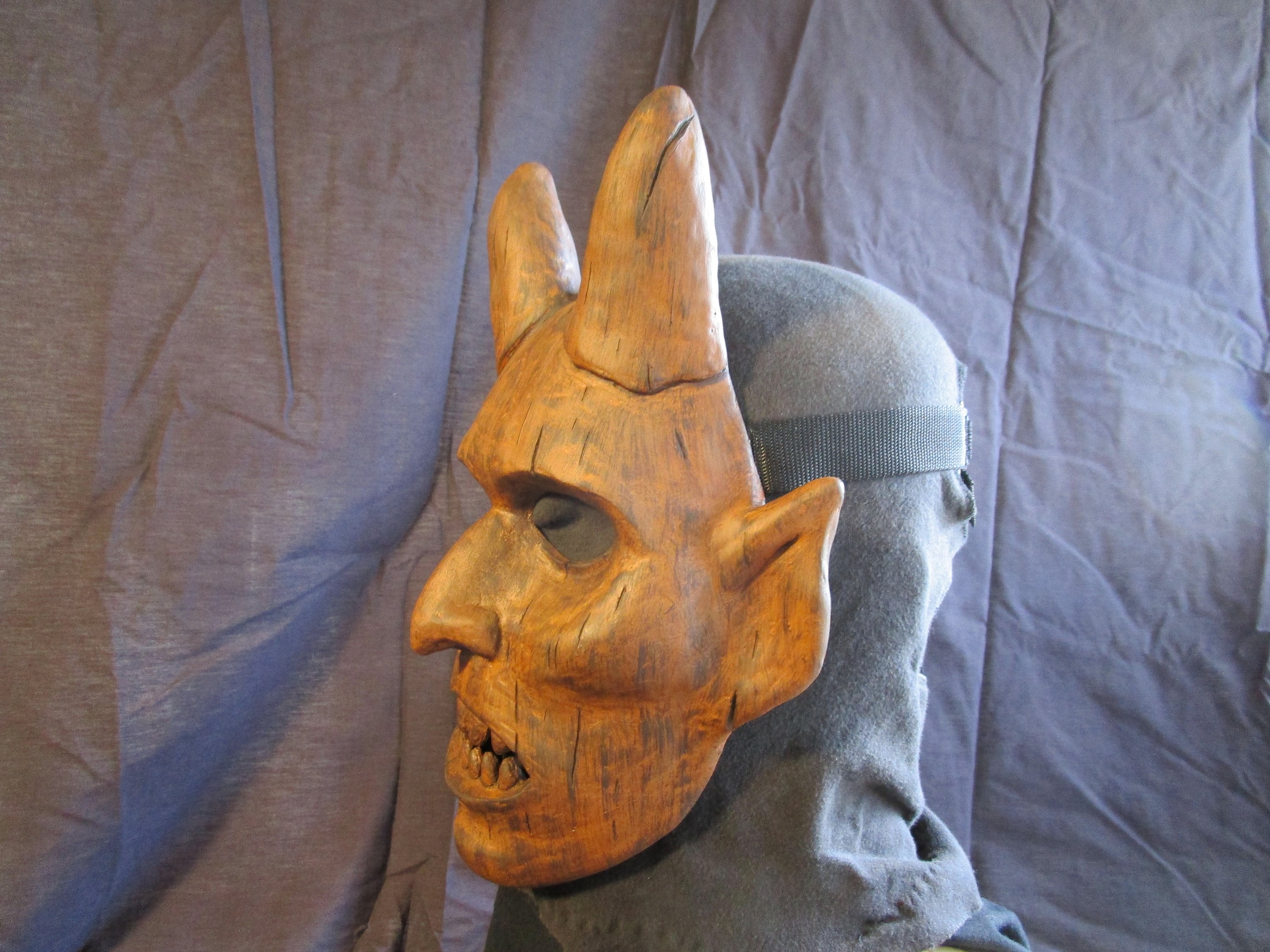 Wood Demon Mask - Etsy