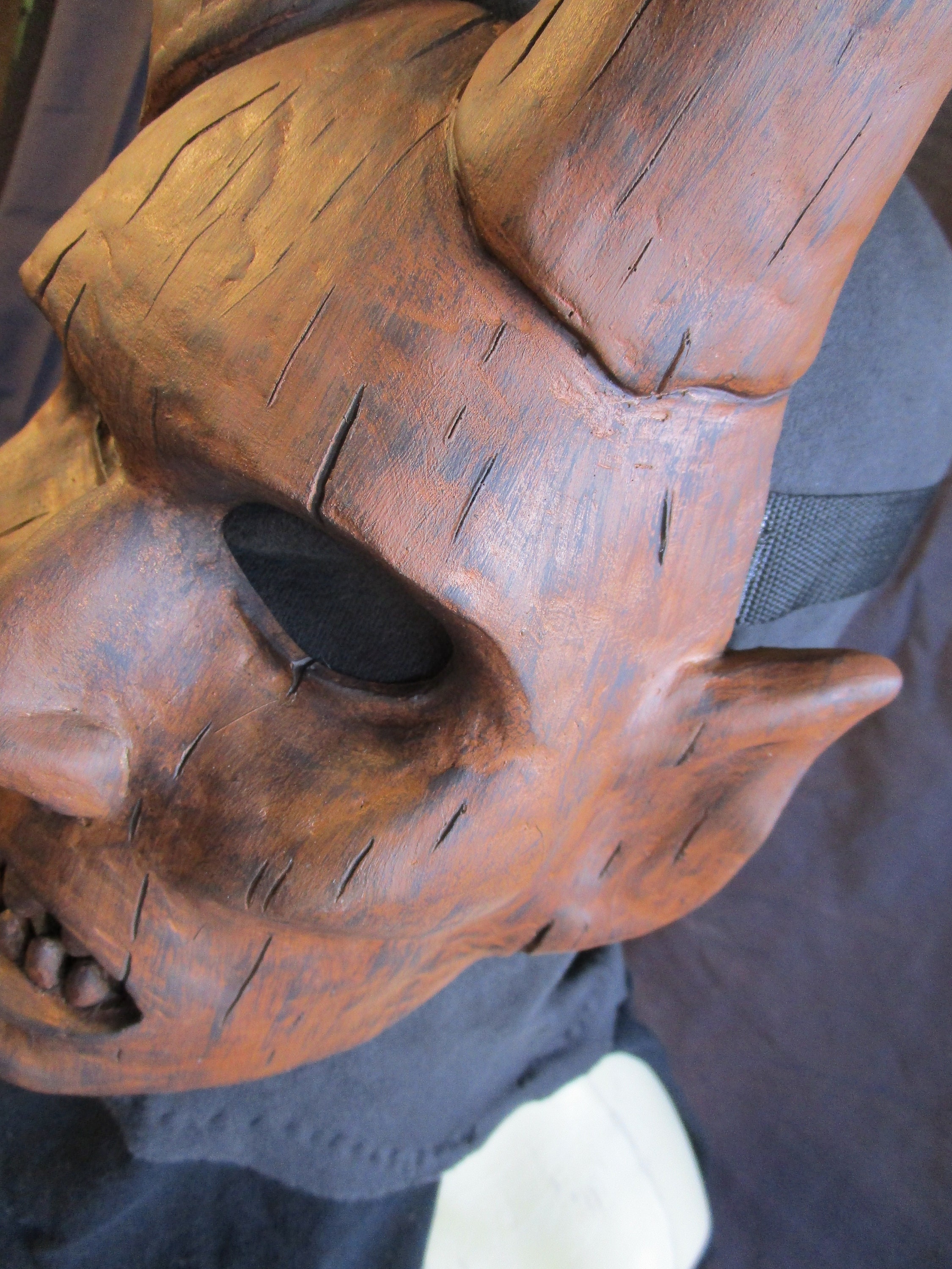Wood Demon Mask - Etsy