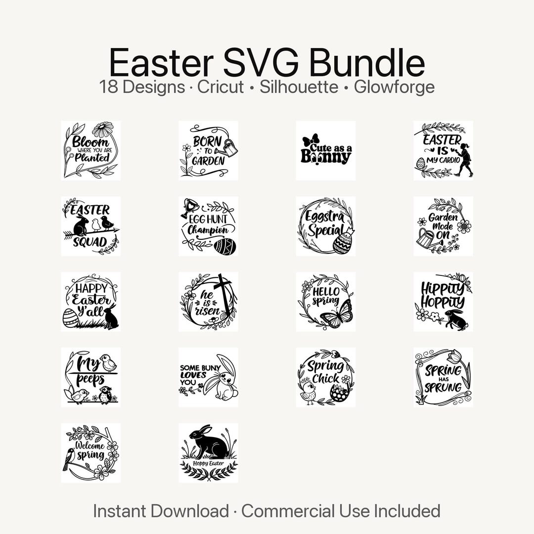 Easter SVG Bundle, 18 Spring Cut Files for Cricut (instant Download) - Etsy