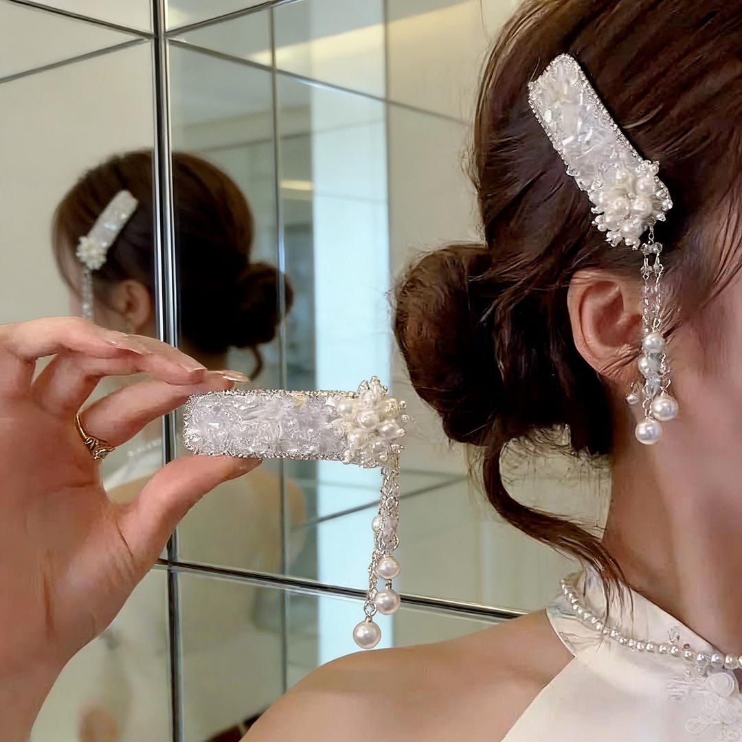 Handmade Tassel Hair Clip | Bridal Hair Accessory - Etsy