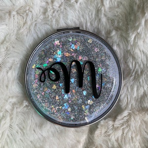 Glitter Personalized Mirror, Travel Mirror, Glitter Mirror, Compact ...