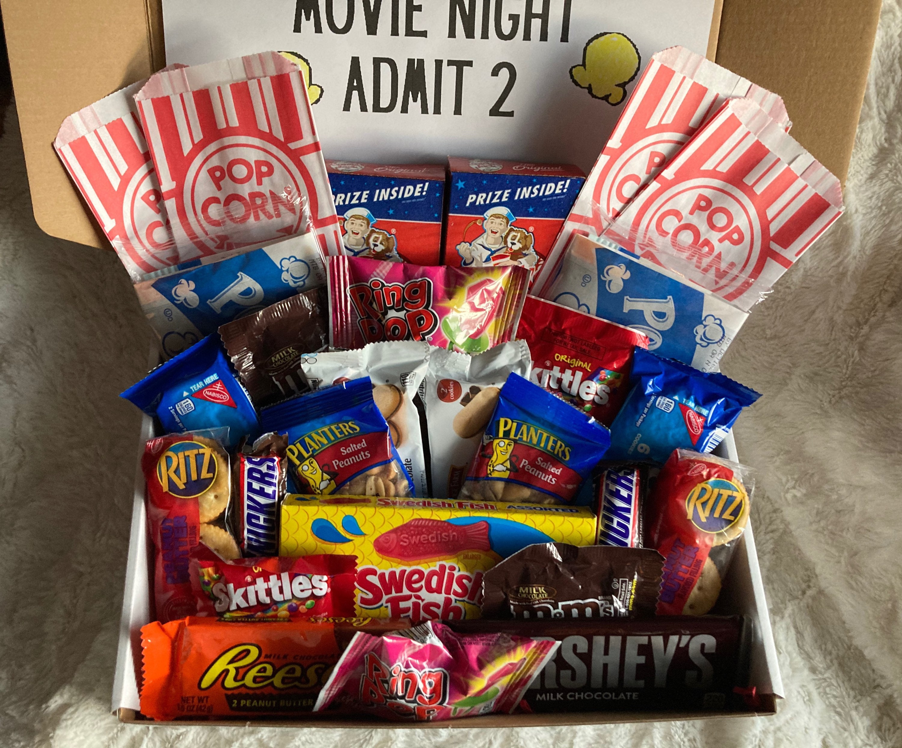 Movie Night Gift Set Movie Theatre Box Candy Gift Set Movie | Etsy
