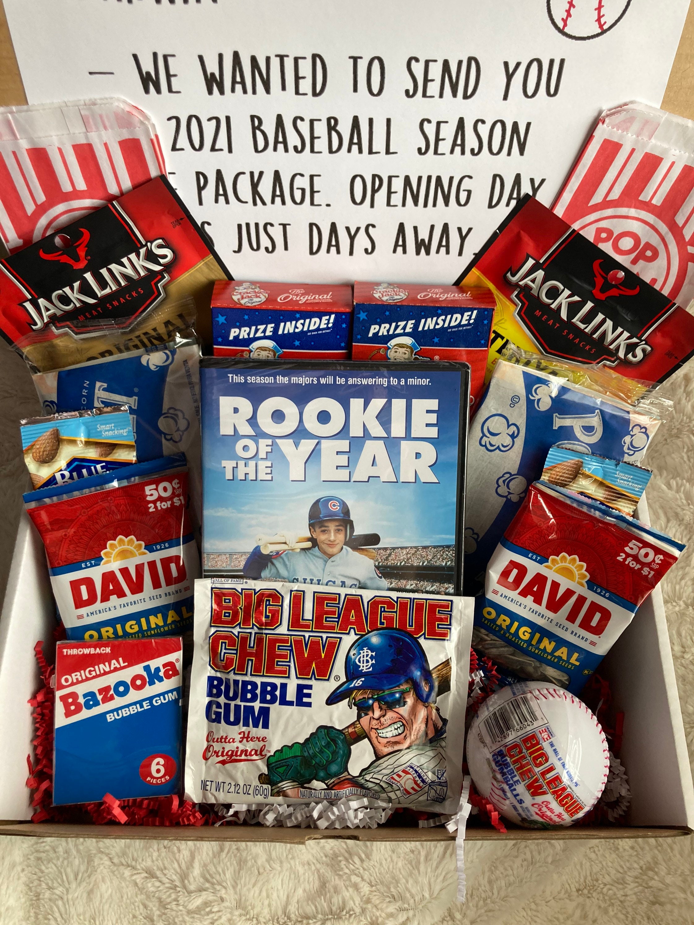 Baseball Baseball Movie Night Gift Set Movie Theatre Box | Etsy