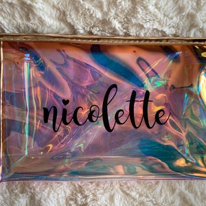 Iridescent Makeup Bag, Rainbow Cosmetic Bag, Holographic Cosmetic Bag ...