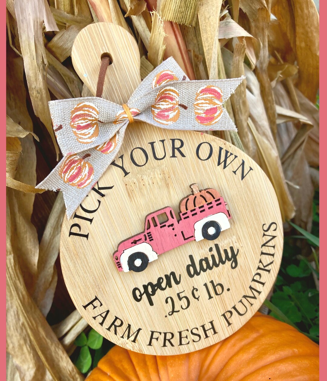 Pumpkin Picking Sign, Pink Your Own, Tiered Tray Sign, Tiered Tray ...