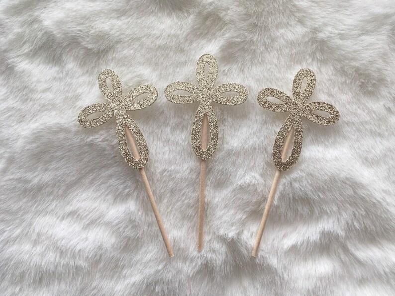 Cross Cupcake Toppers. Cross Cross Picks Baptism Communion - Etsy