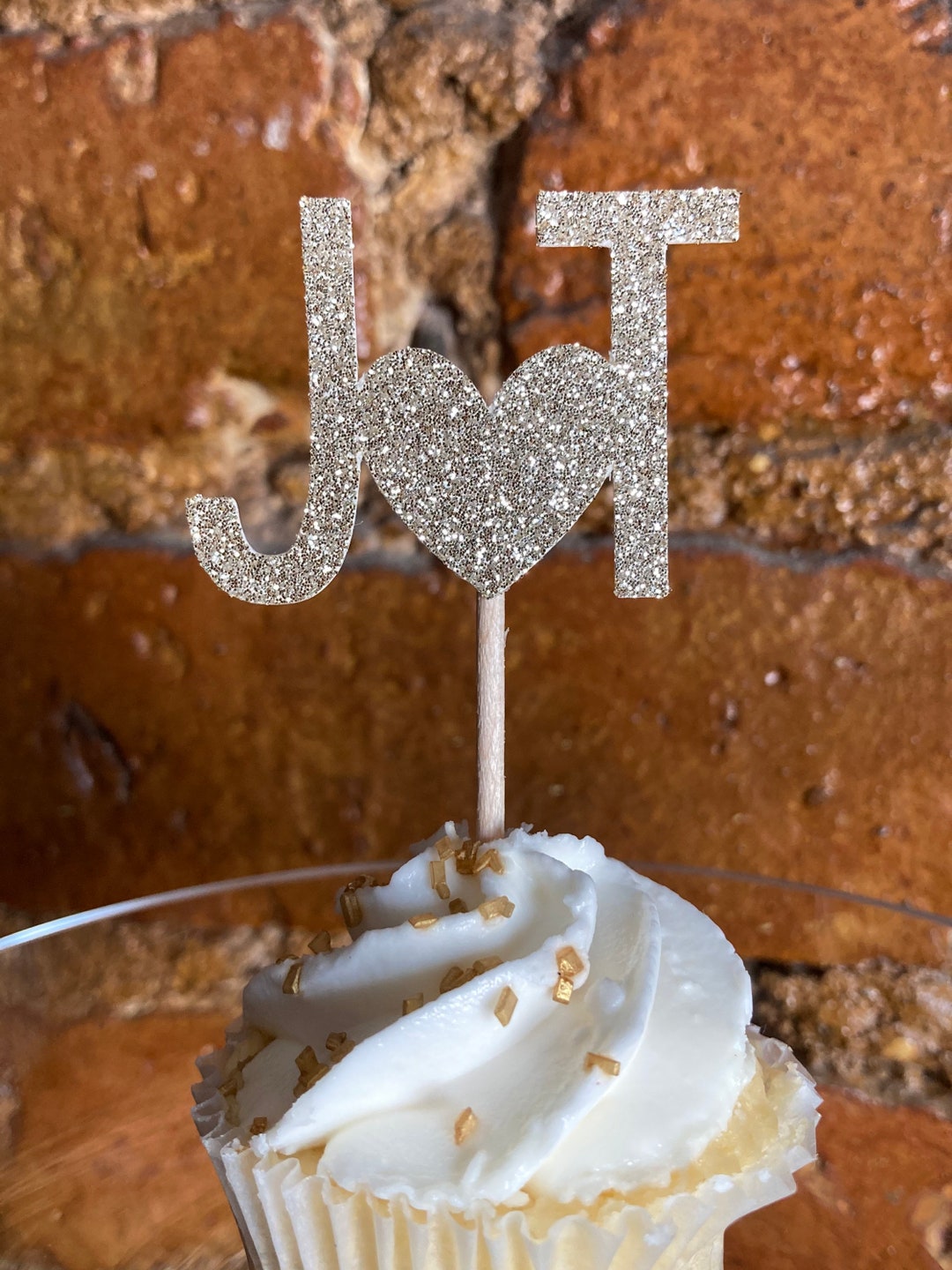 Custom Couture Inital Cupcake Toppers - Etsy