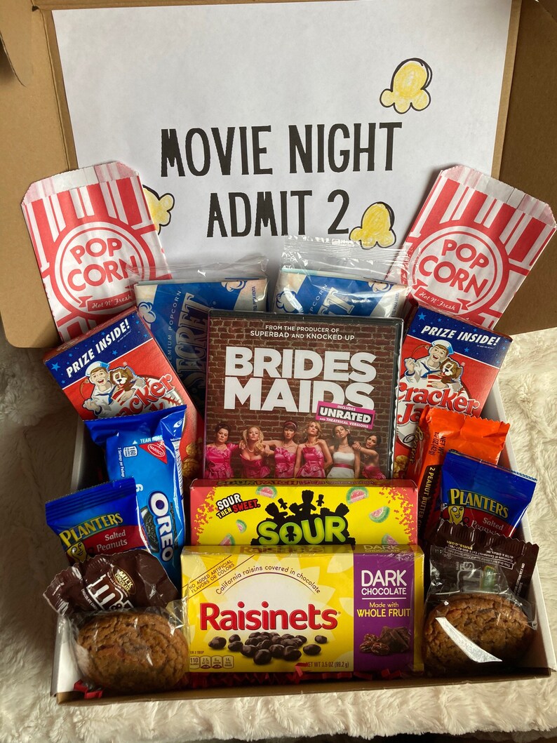 Movie Night Gift Set Movie Theatre Box Candy Gift Set Movie | Etsy