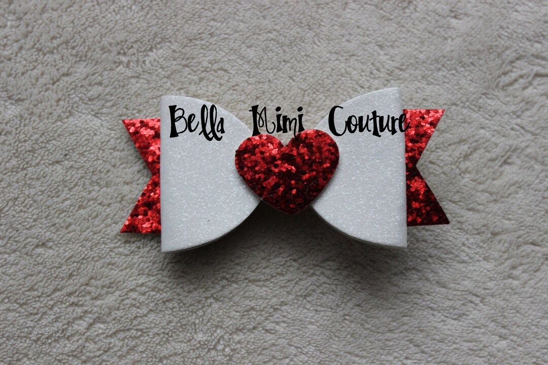 Red Heart Bow, Valentine, Valentine's Day, Hair Bow, Heart, Love - Etsy