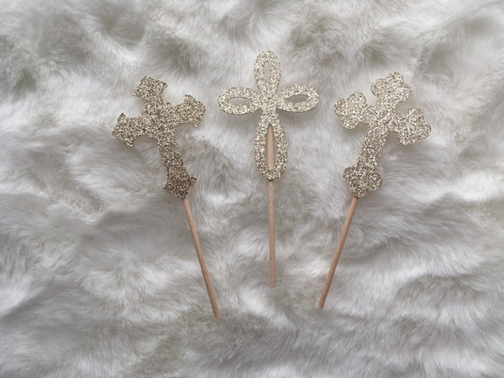 Cross Cupcake Toppers. Cross Cross Picks Baptism Communion - Etsy