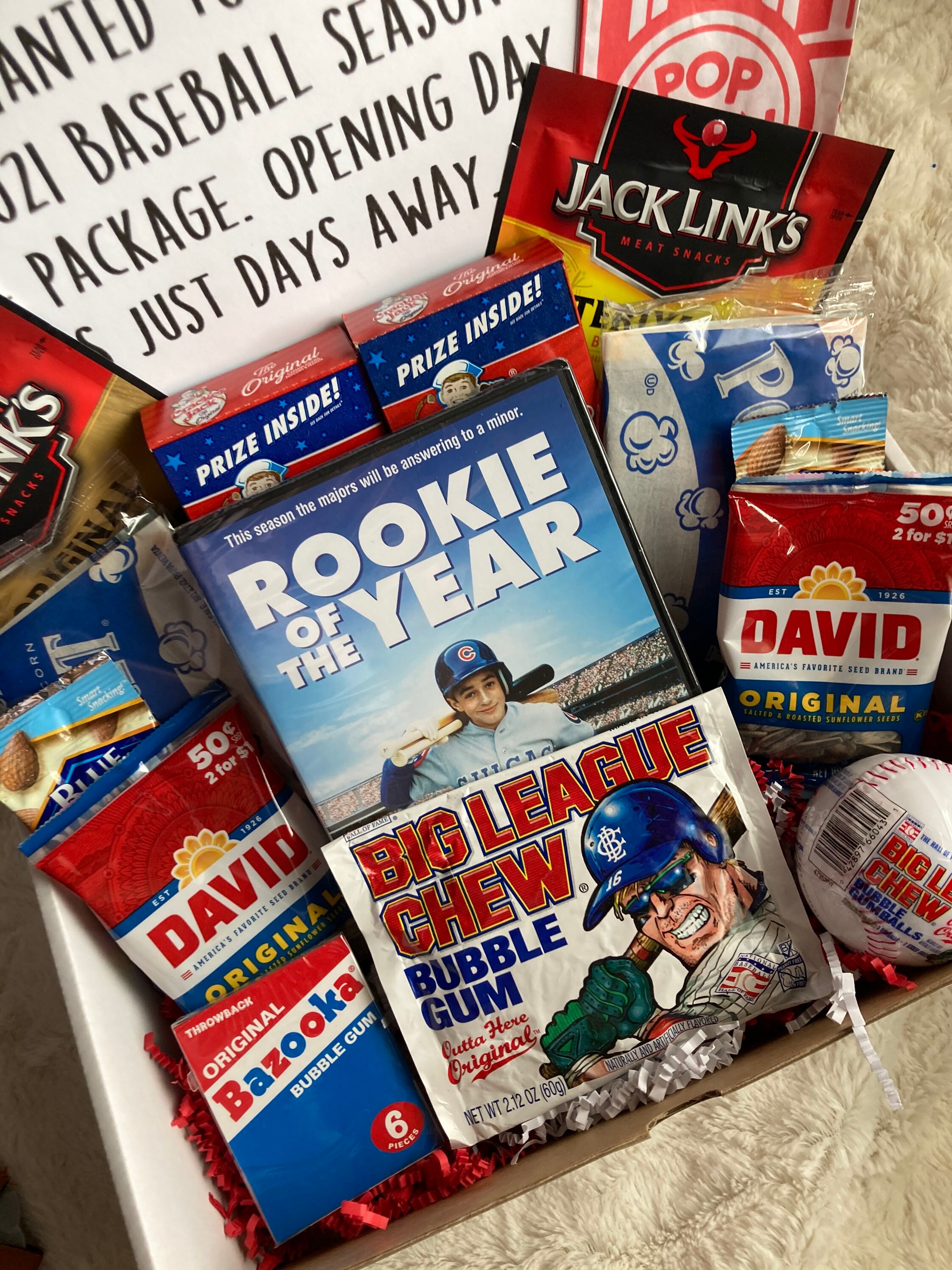 Baseball Baseball Movie Night Gift Set Movie Theatre Box | Etsy