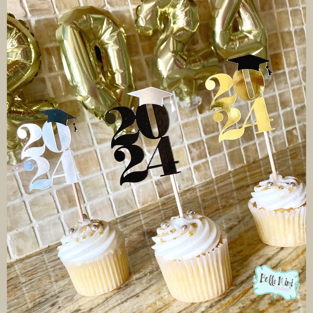 2024 Cupcake Toppers, Graduation Toppers, Graduation, Stepping Up ...