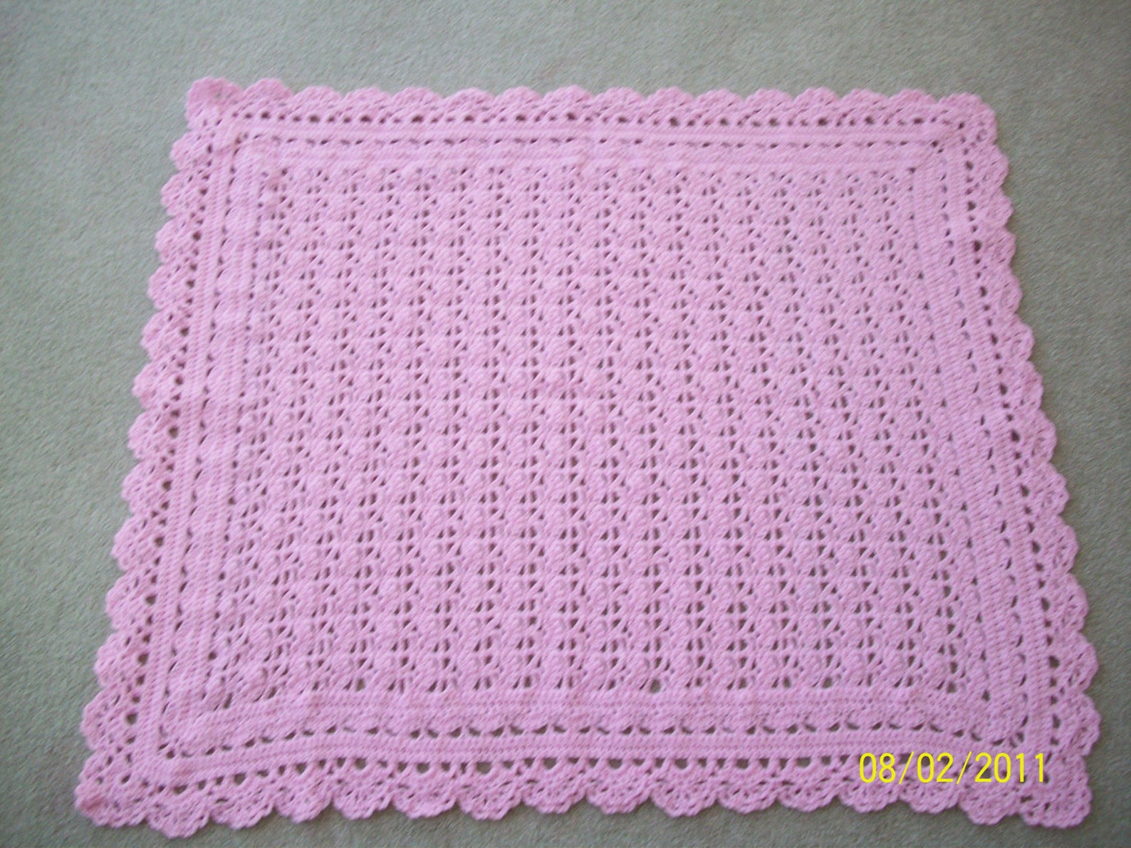 All Pink Baby Afghannice Design & Pretty Edging - Etsy