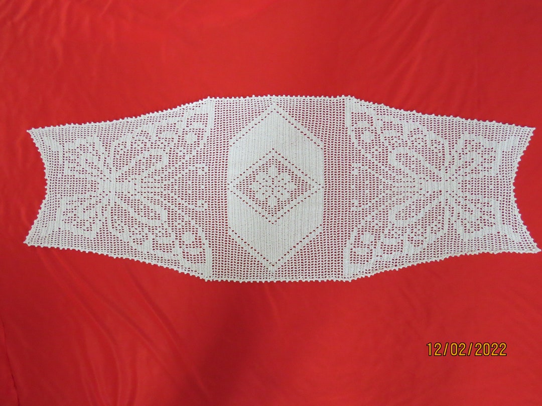 Table Runner/centerpiece--crocheted/butterflies, Coffee Table Scarf ...