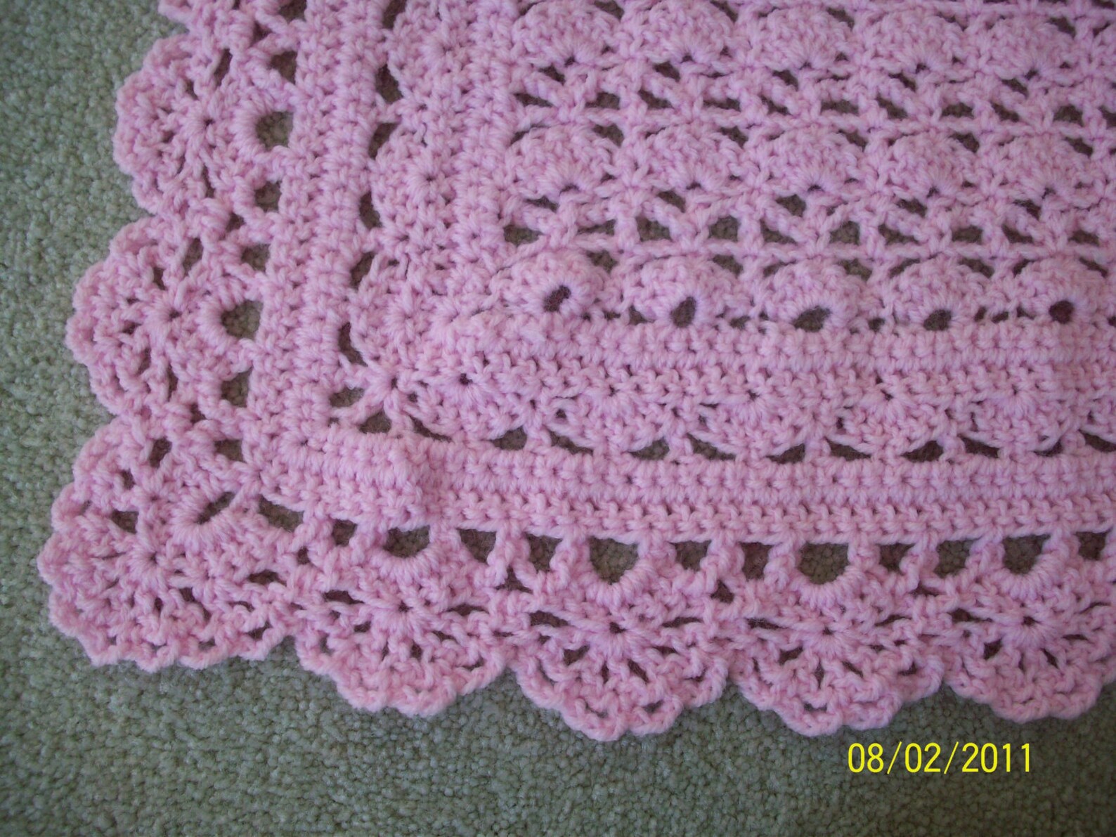 All Pink Baby Afghannice Design & Pretty Edging - Etsy