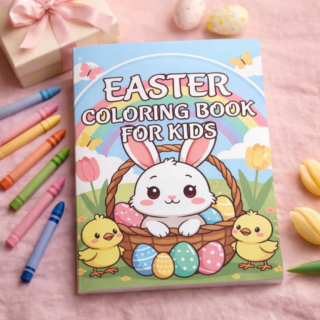 Easter Coloring Book for Kids, Printable Activity Pages, Festive Fun ...