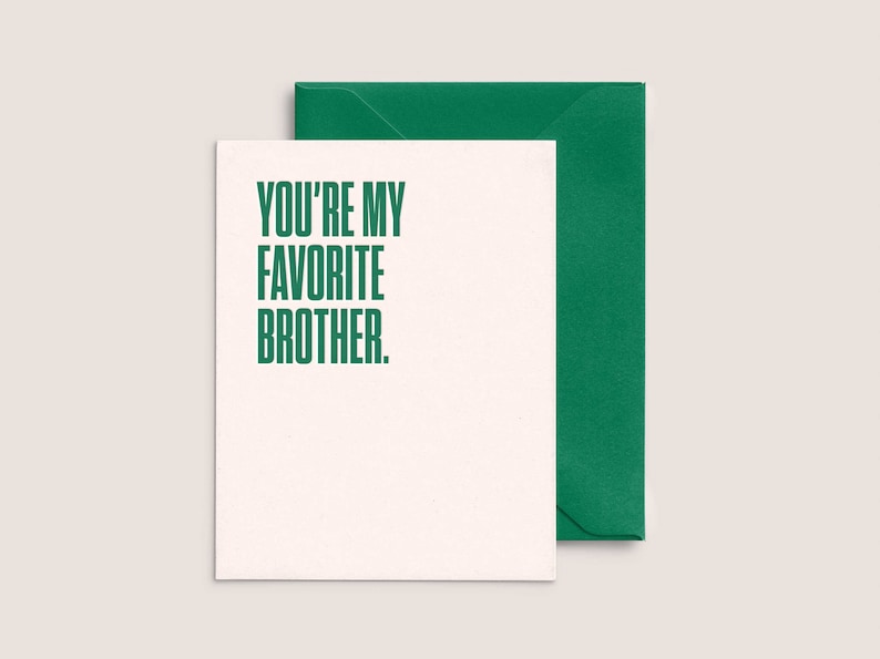You're My Favorite Brother | Letterpress Sibling Card - Etsy
