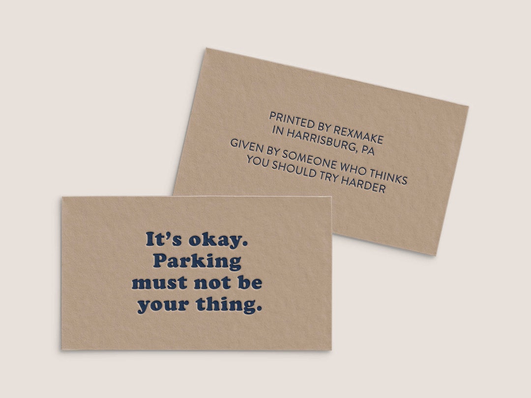 BAD PARKING CARDS | Parking Must Not Be Your Thing - Etsy