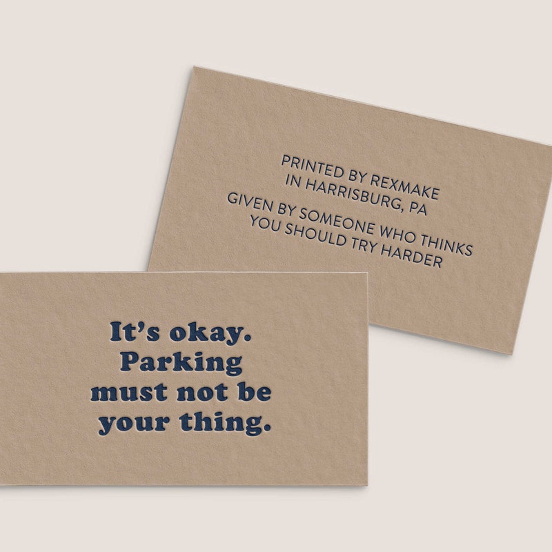 Bad Parking Cards - Etsy
