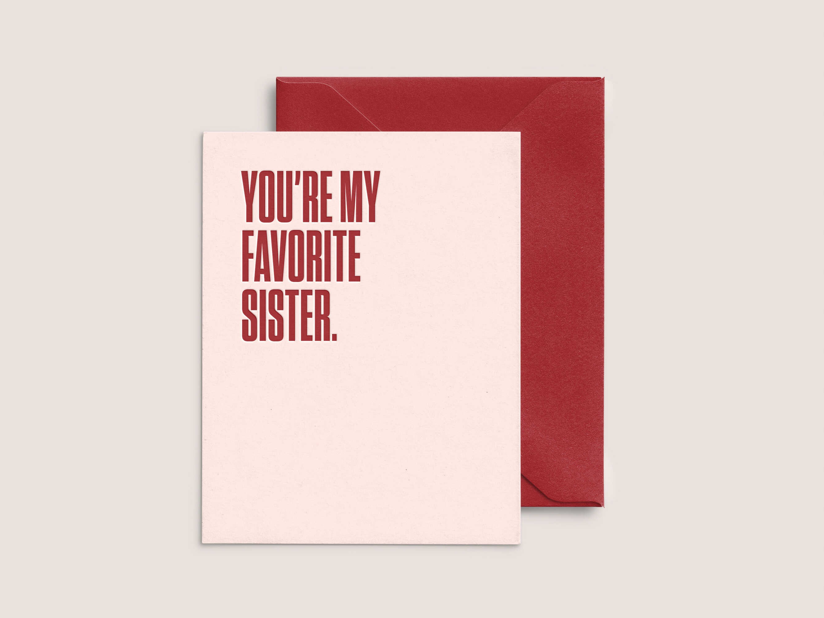 You're My Favorite Sister | Letterpress Sibling Card - Etsy