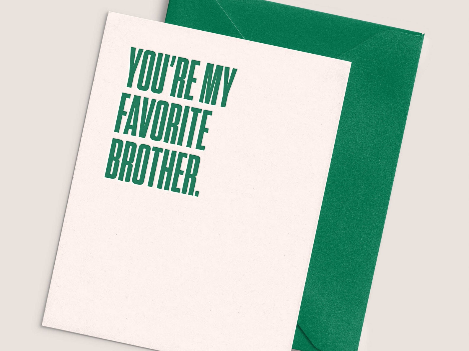 You're My Favorite Brother | Letterpress Sibling Card - Etsy