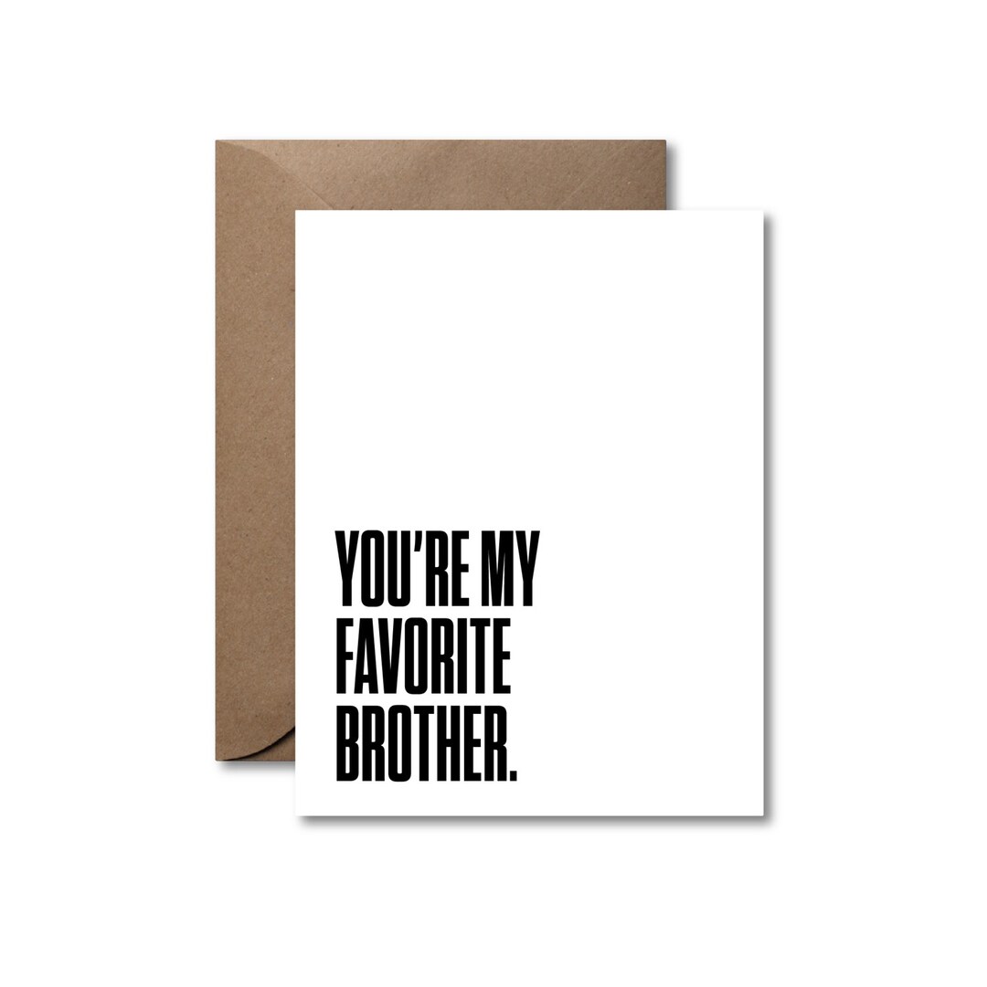 You're My Favorite Brother Letterpress Sibling Card - Etsy
