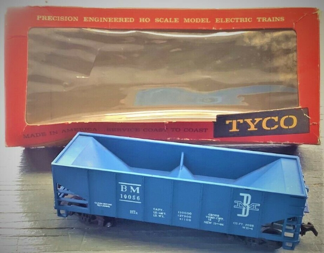 Vintage Tyco Train Hopper Car Boston & Maine T330G With Box AS IS ...